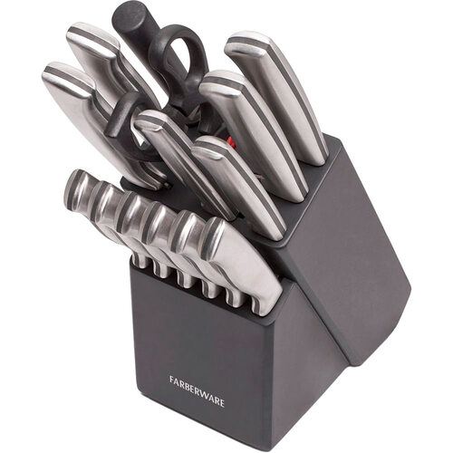 Farberware 5152497 15 Piece Stainless Steel Knife Block Set BrandsMart USA