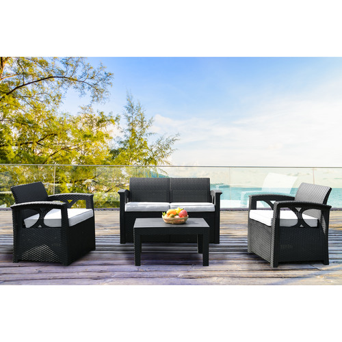 Doral Designs DDSS-272BG Biscayne Bay 4-Piece Patio Seating Set In ...