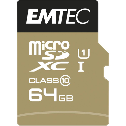 EMTEC SDM64GXC10GP Class 10 64GB MicroSD Gold Plus Memory Card ...