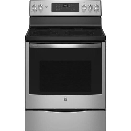 GE Profile 30 Smart Free Standing Electric Convection Fingerprint Resistant Range with No Preheat Air Fry Stainless